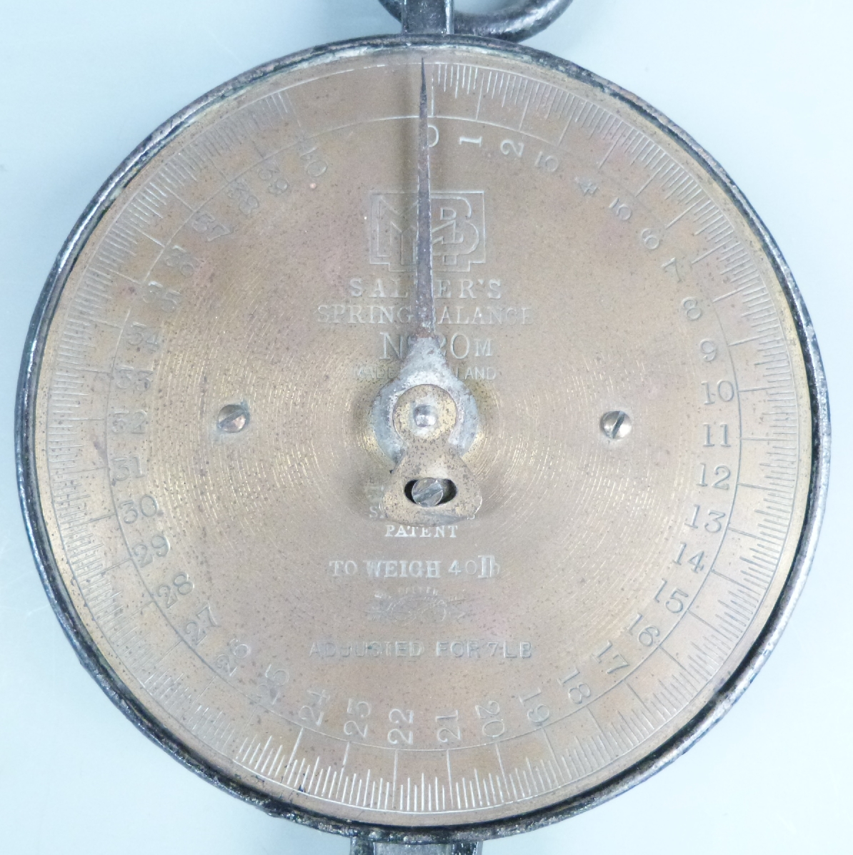 Salter's Improved Circular spring balance to weigh 40lbs, together with ...