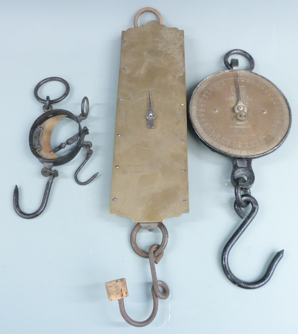 Salter's Improved Circular spring balance to weigh 40lbs, together with ...