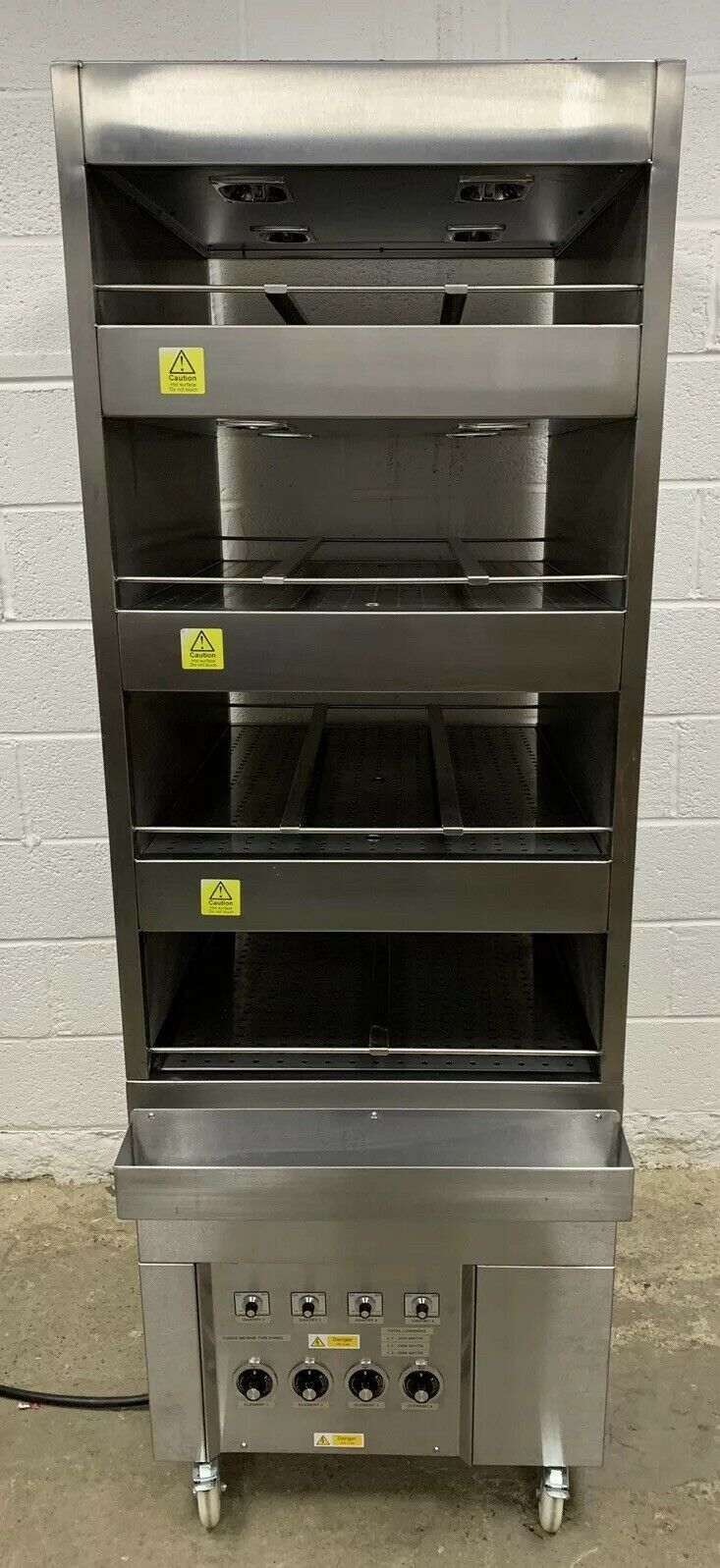 Heated Gantry Food Chute Bespoke Built 3 PHASE. 8.8 KW. 4 Tier heated ...