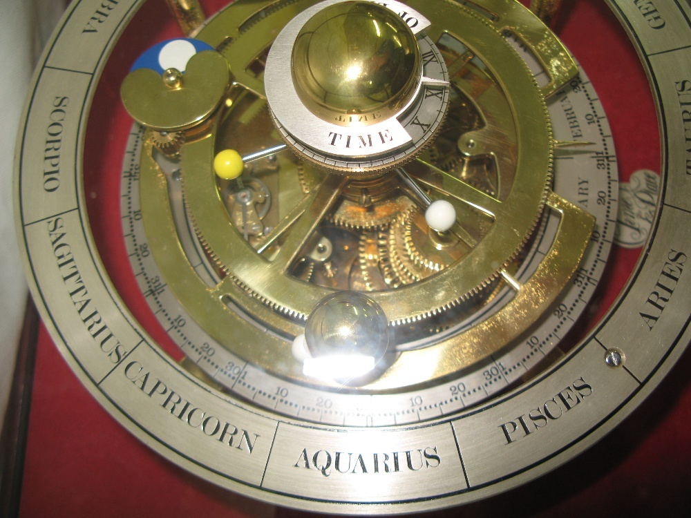 Devon Clocks Orrery Planetarium Clock in a glass case. In working order ...