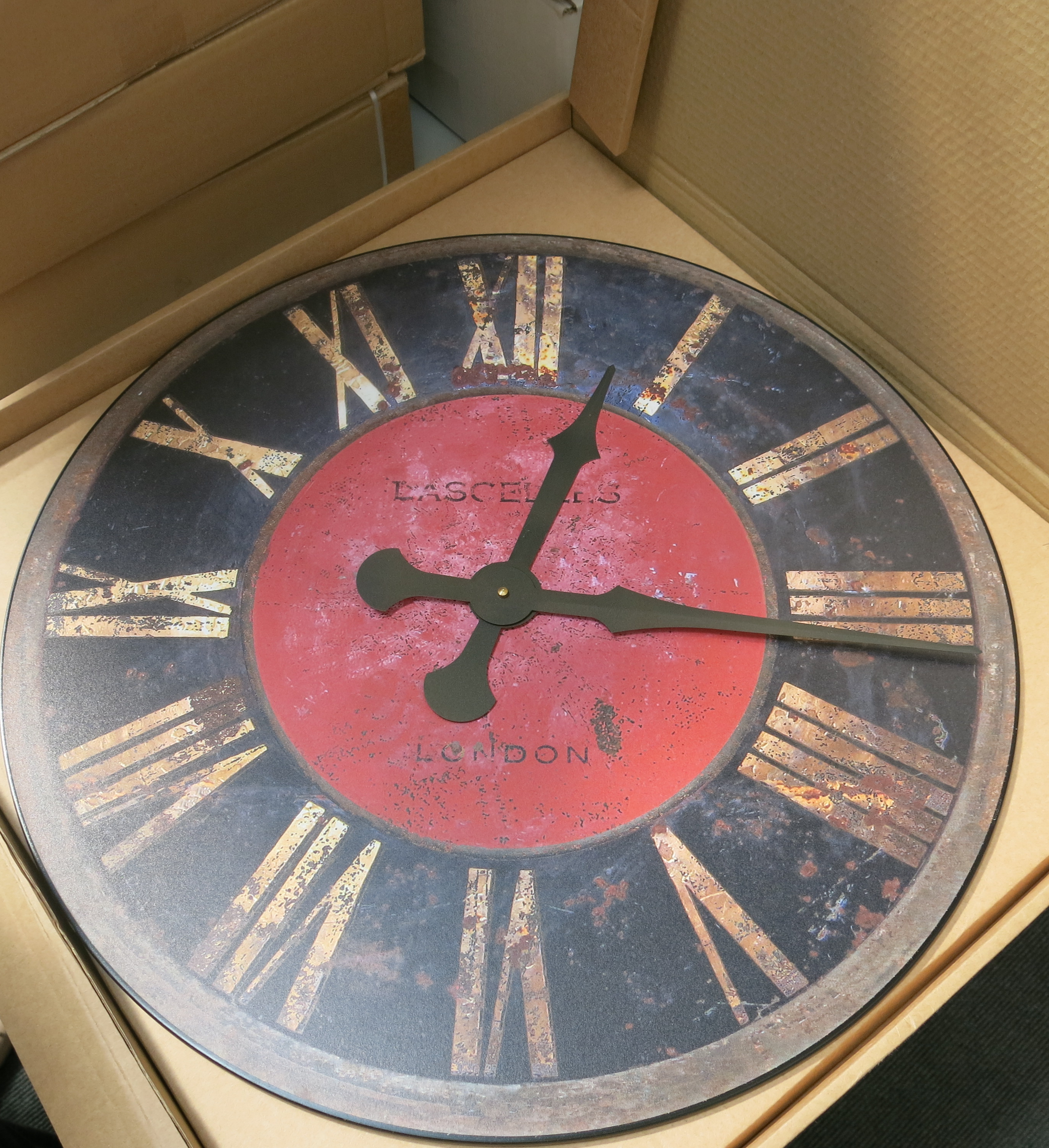 * Roger Lascelles English wide dial quartz wall clock. (Photograph for ...