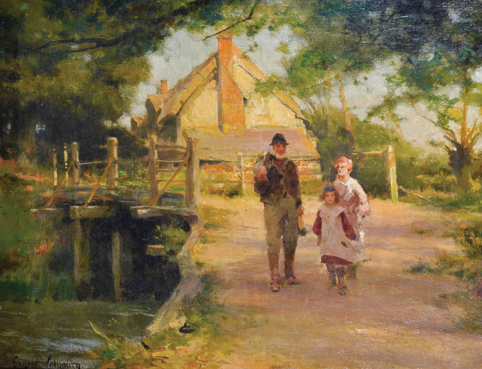 Ernest Charles Walbourn (1872-1927) British. A River Landscape, with ...