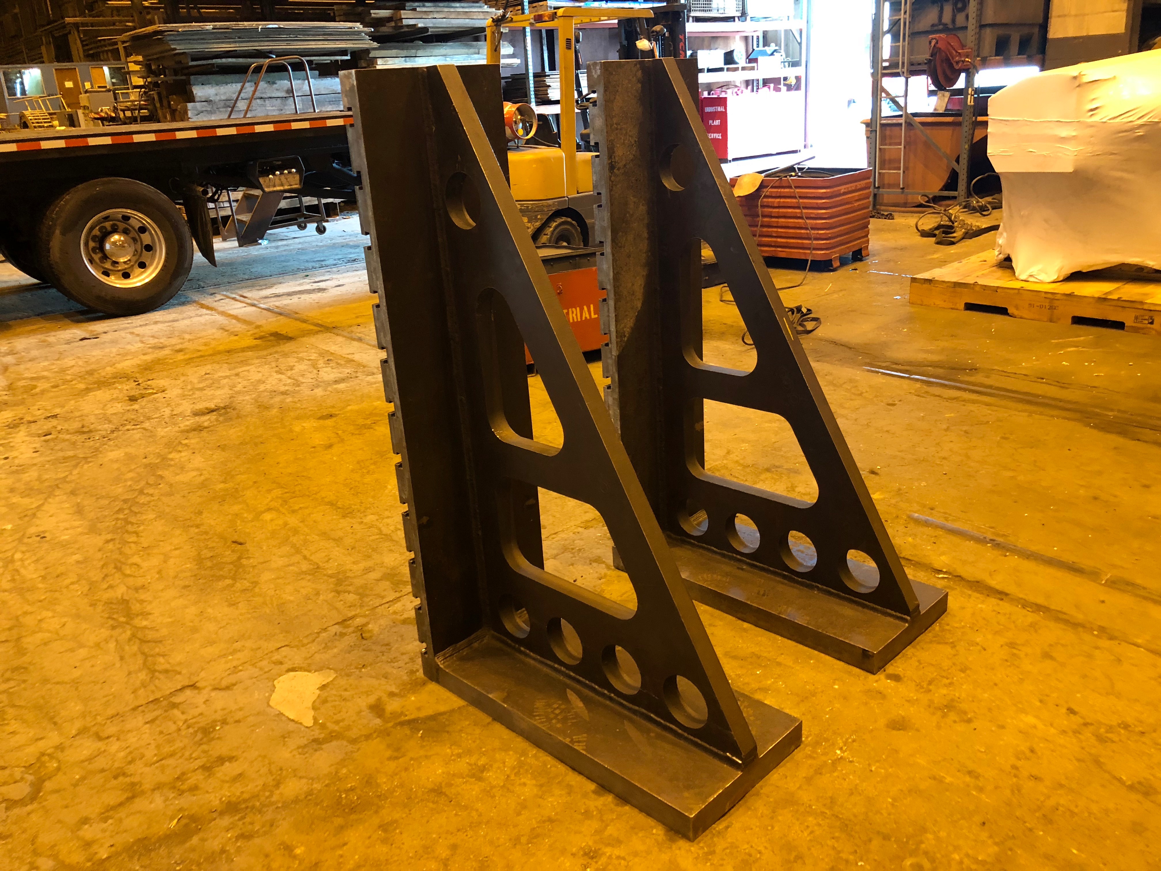 Pair of T Slotted Angle Plates 59 3/4 H x 16 W Bottom Base 36 x 16 We ...