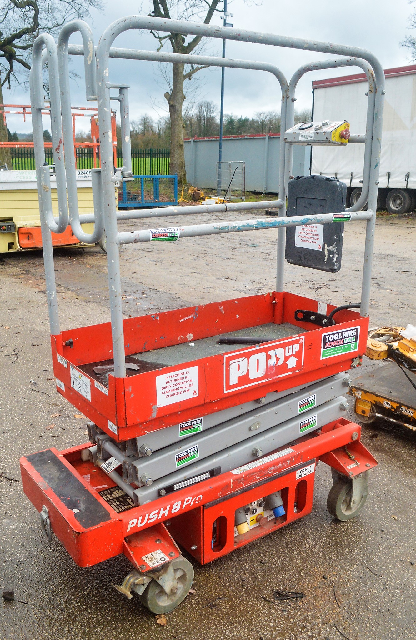 Pop-Up Push 8 Pro battery electric scissor lift access platform SHB0394