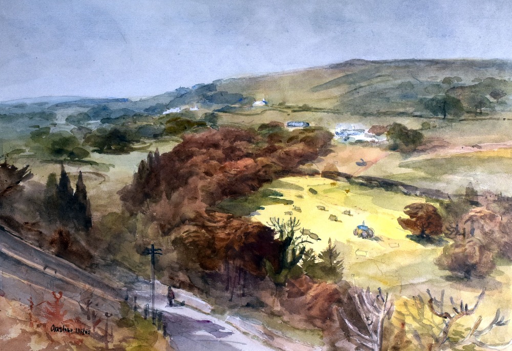 ARTHUR MILES pair of watercolours - both South Wales landscapes, one ...