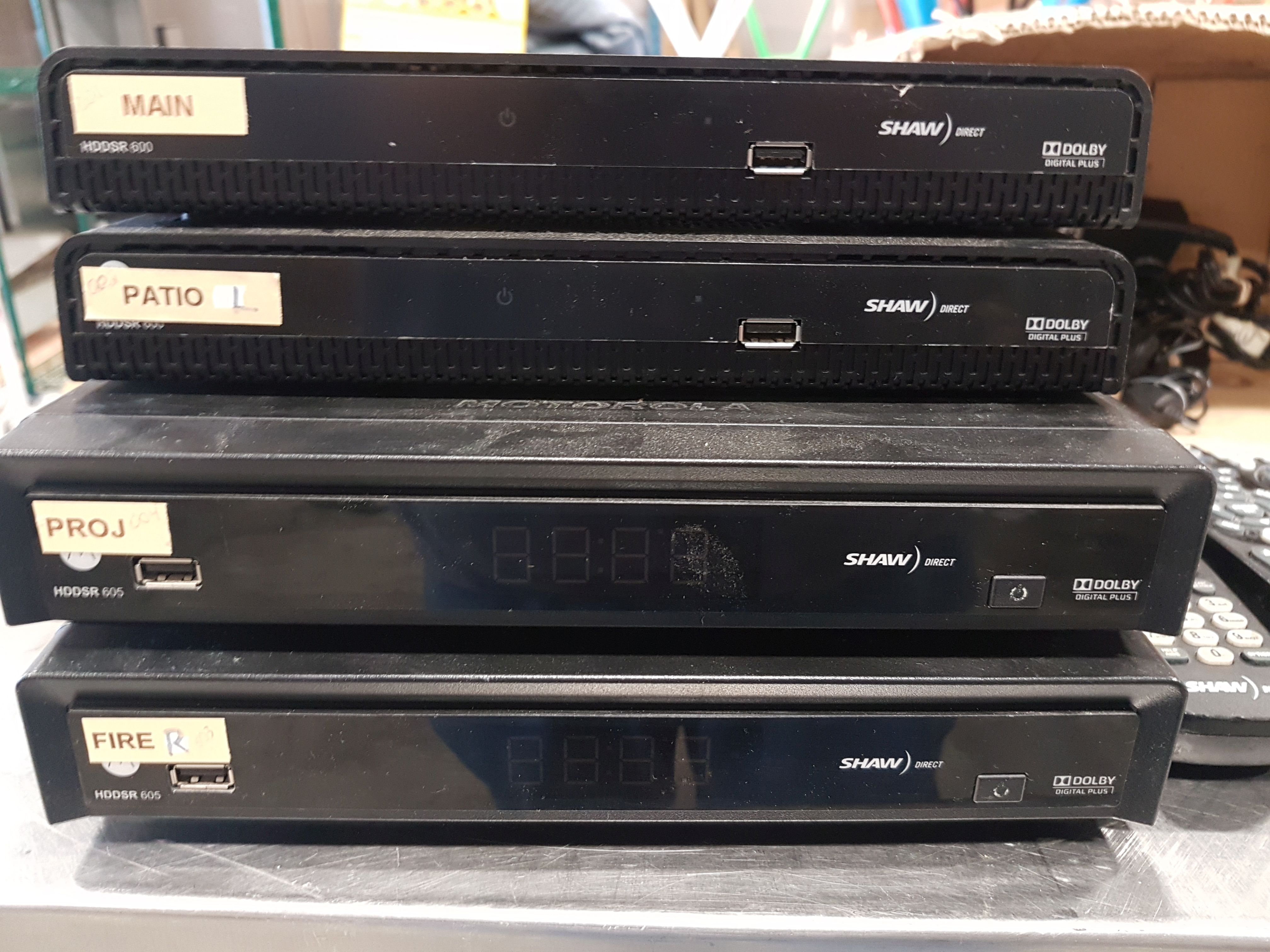 Shaw Direct Boxes with Remotes & Power Supplies - Lot of 4, Used ...