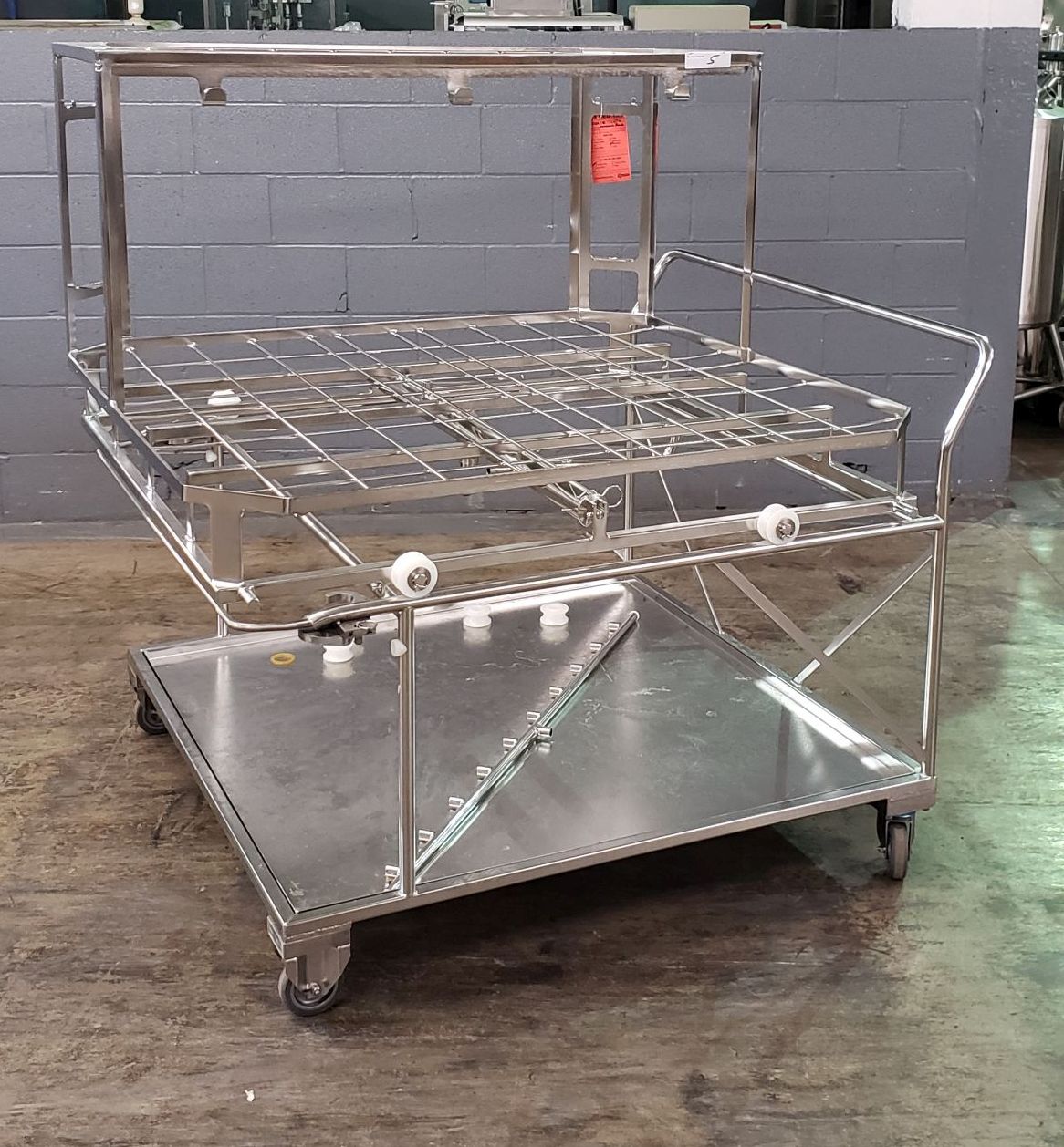 Stainless Steel autoclave Rack, 50" Wide x 51" long, on cart