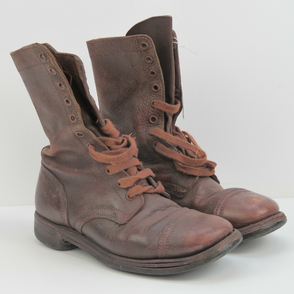 A pair of WWII US military issue Paratrooper boots in brown leather ...