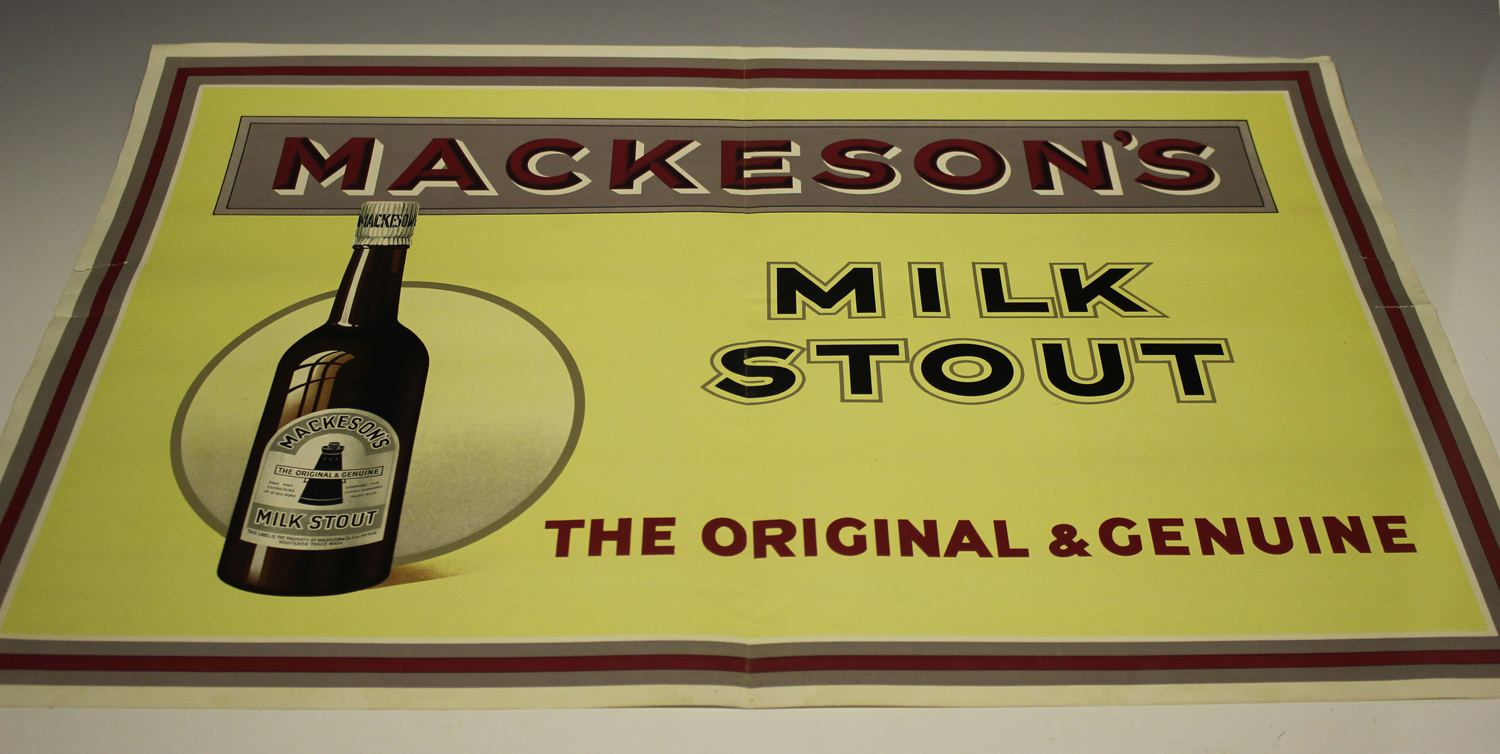 An early 20th century printed advertising poster for Mackeson's Milk ...