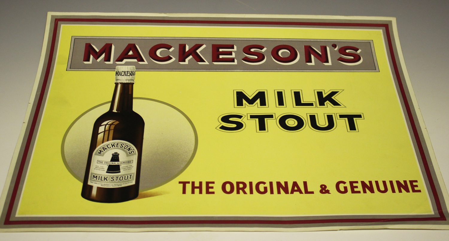 An early 20th century printed advertising poster for Mackeson's Milk ...