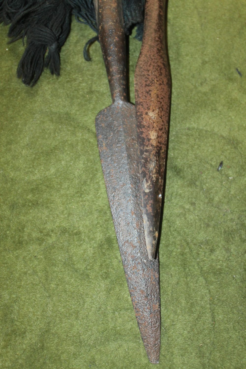TWO 18TH / 19TH CENTURY NAVAL BOARDING PIKES, both fitted with iron ...