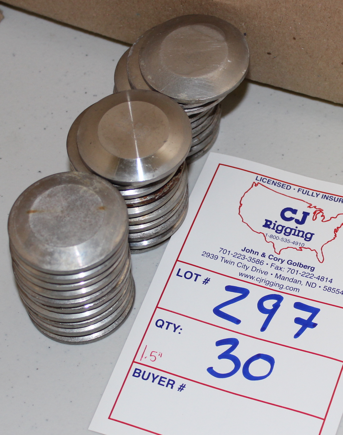 Stainless Steel CIP Caps 1.5"