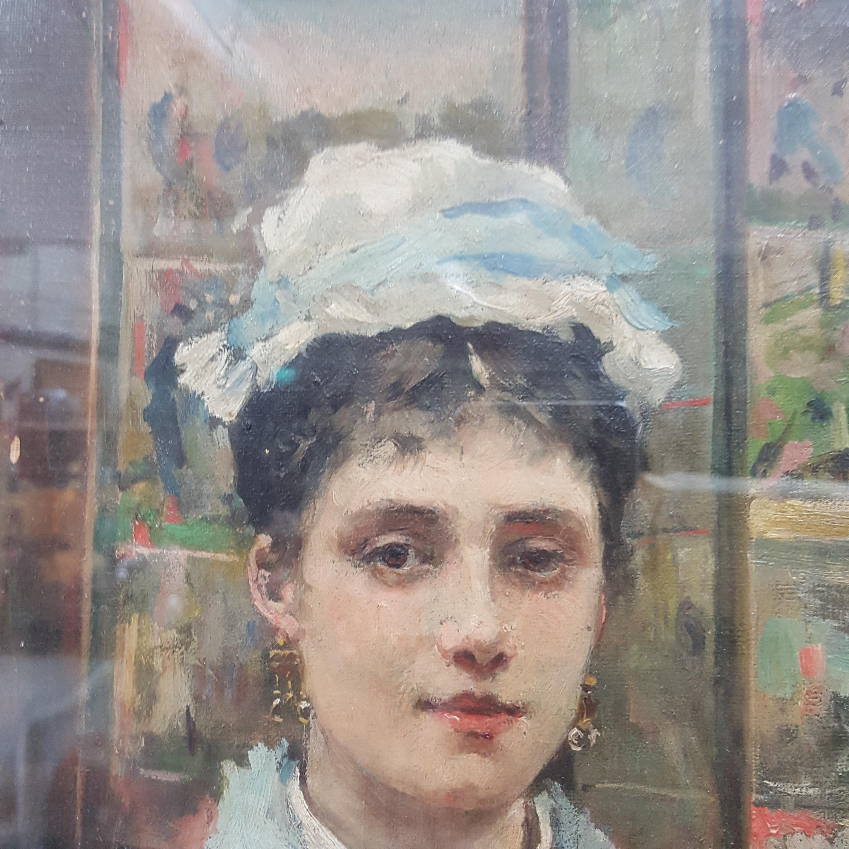 Louise Jopling (1843-1933), self portrait, three quarter length ...