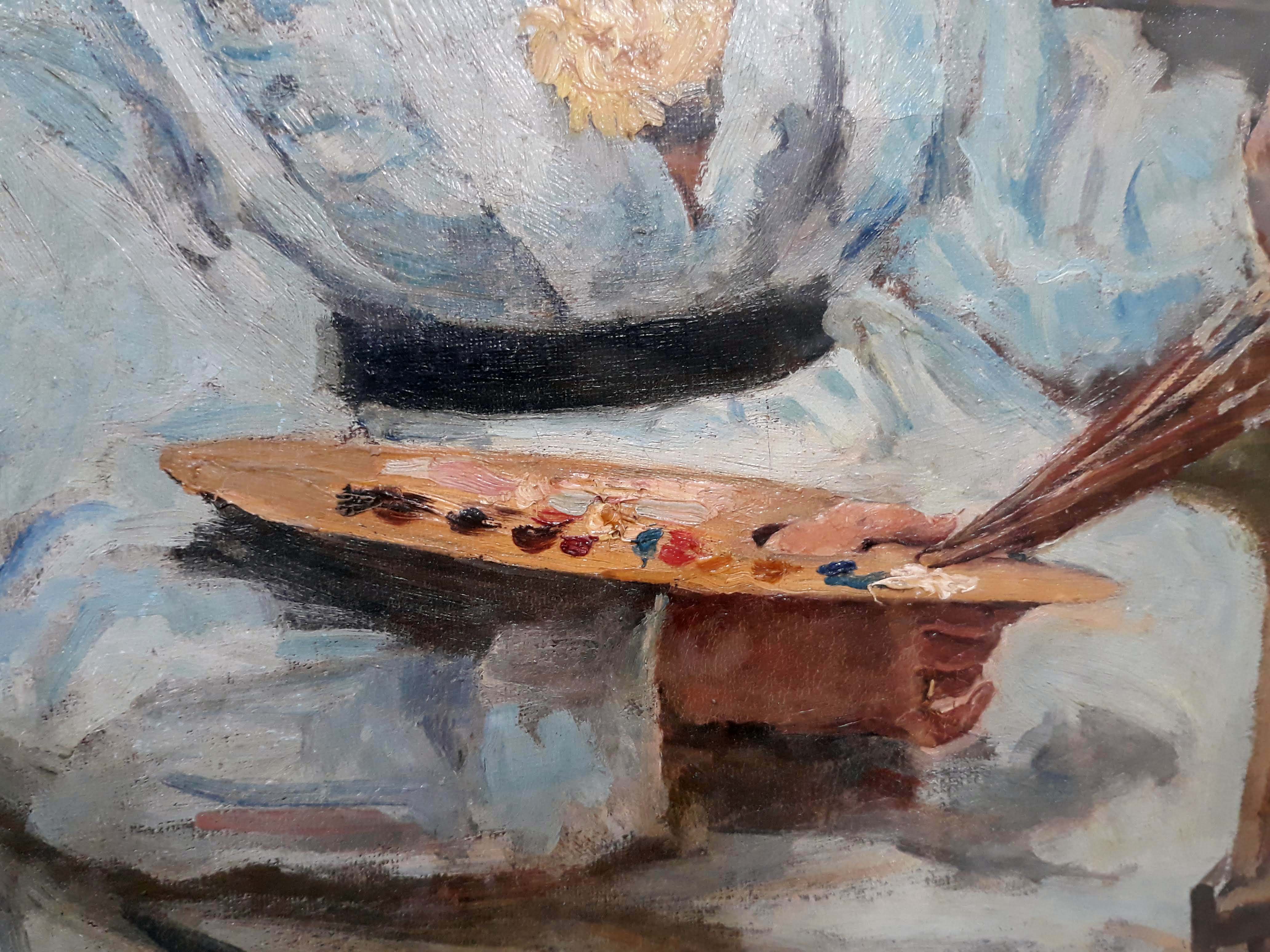 Louise Jopling (1843-1933), self portrait, three quarter length ...