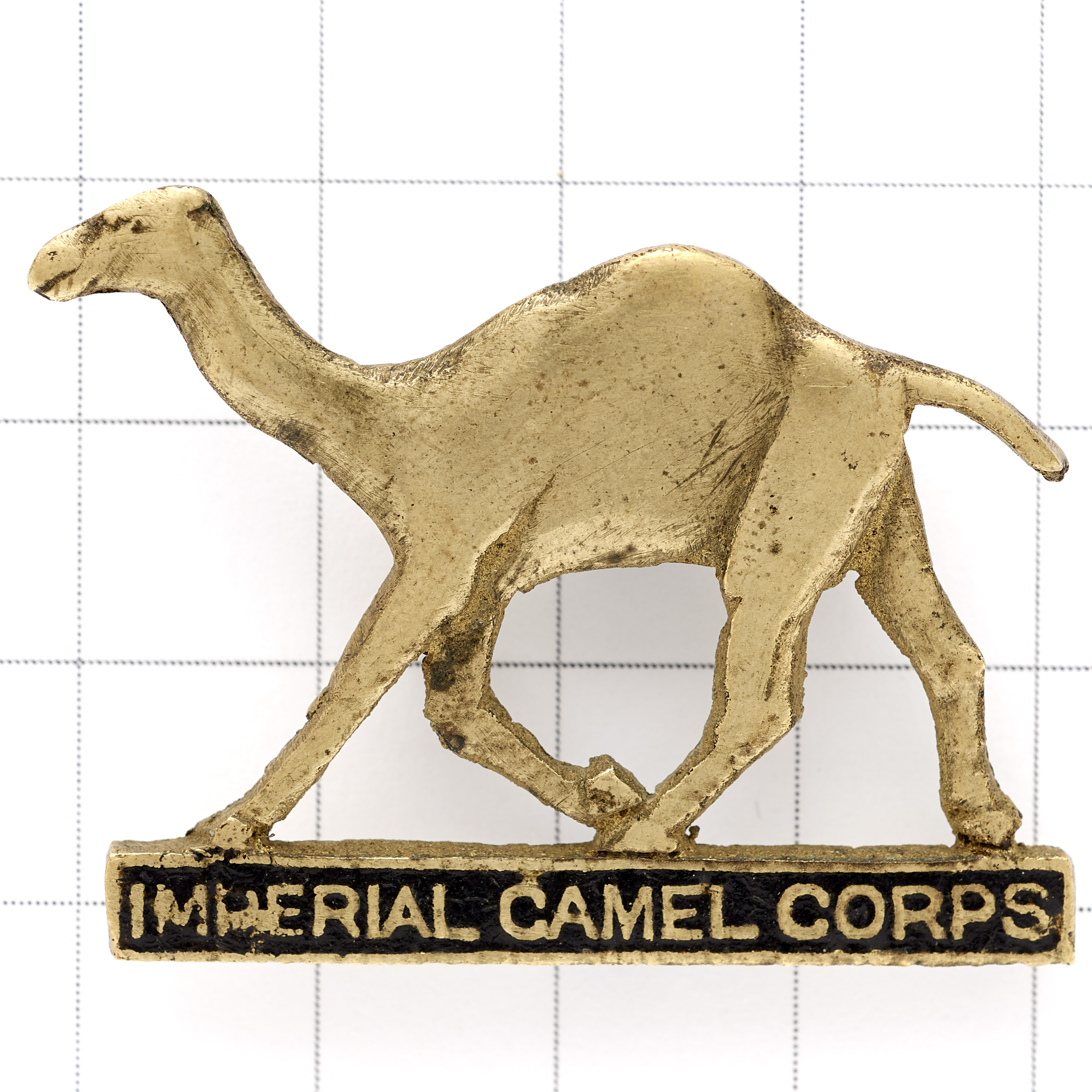 Imperial Camel Corps WW1 scarce brass cap badge. Locally sand-cast ...