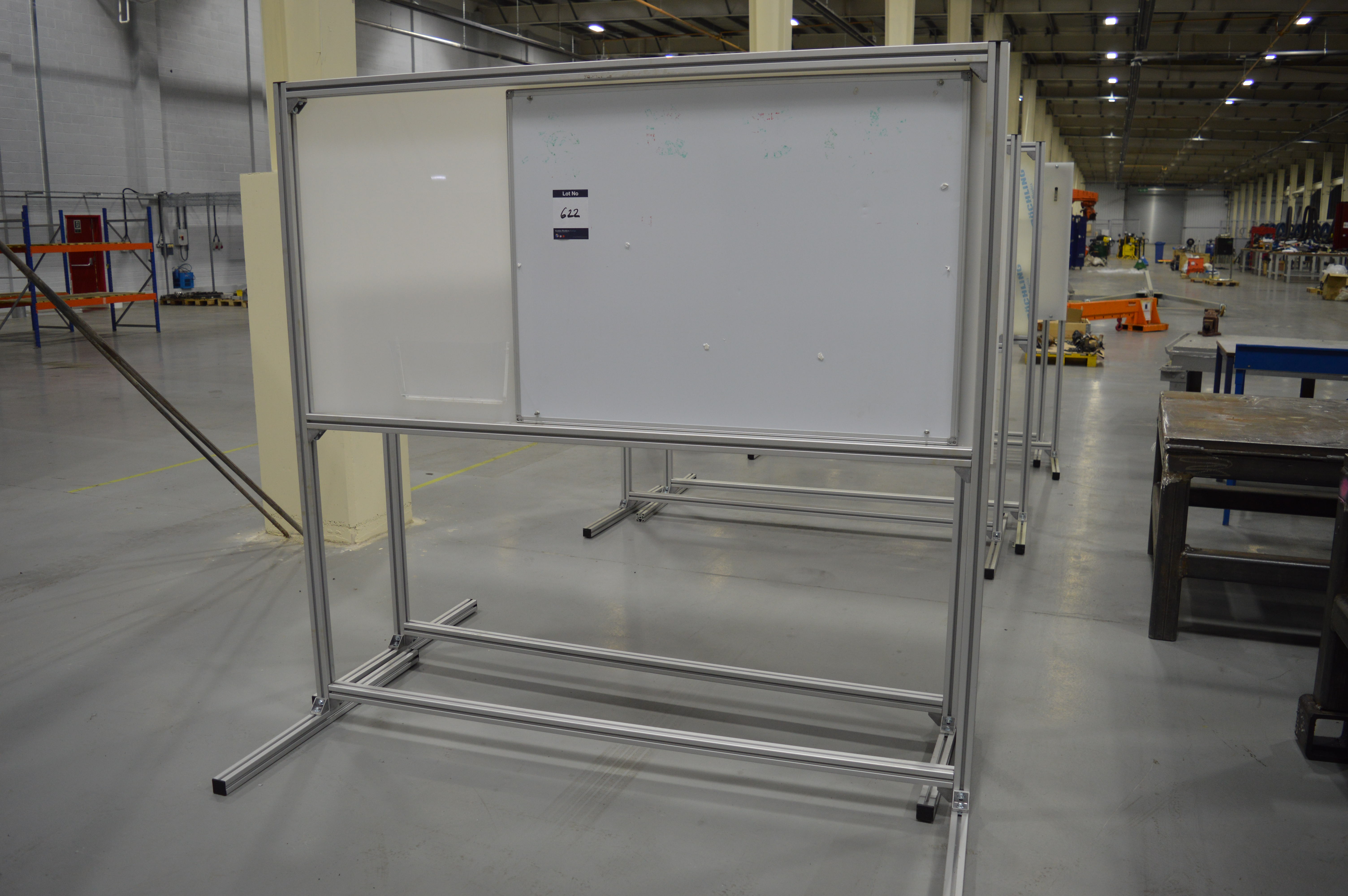 2 x Warehouse Boards with Tubs and Whiteboard and Hooks, as lotted 2m ...