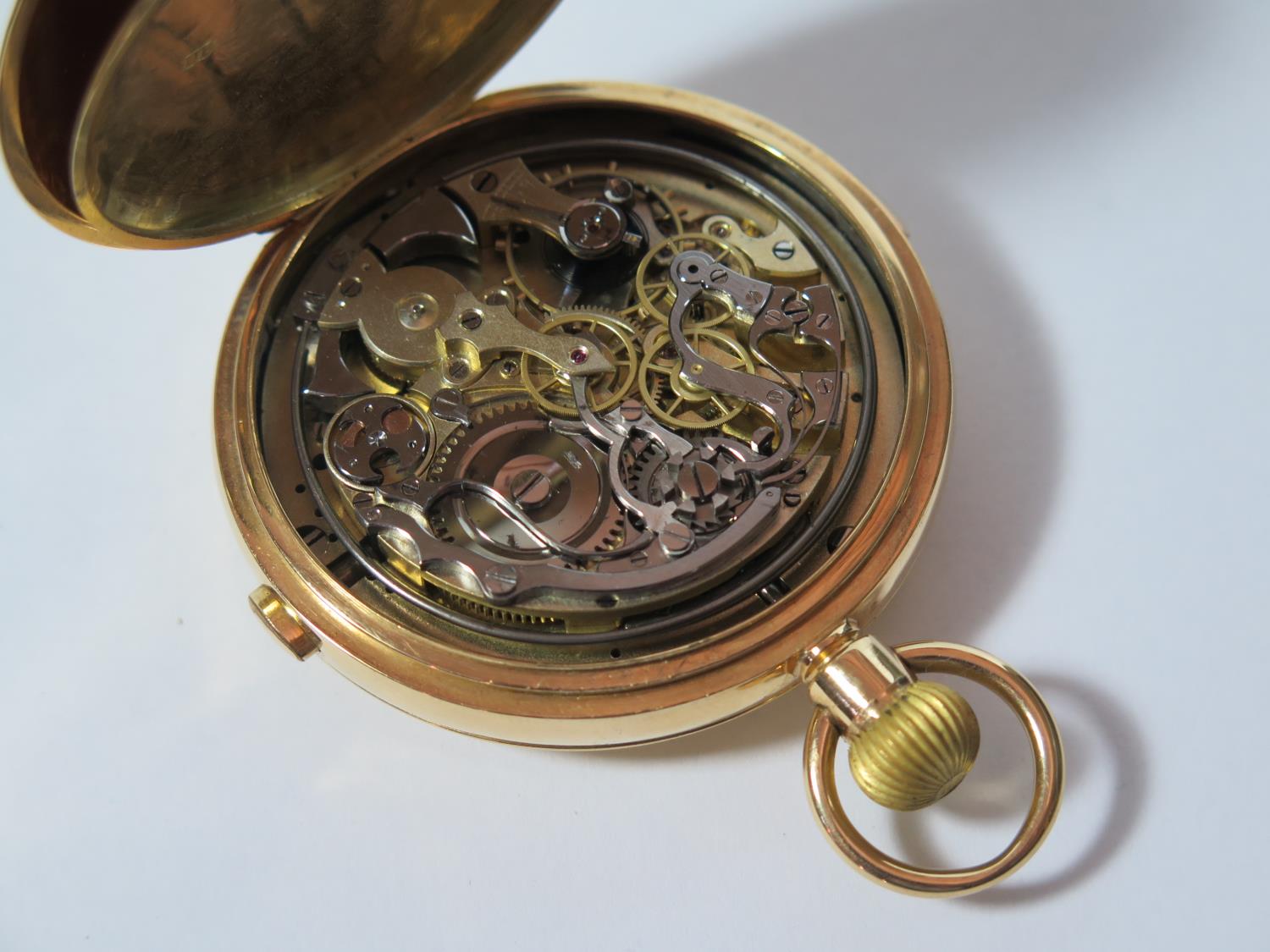 An 18ct Gold Minute Repeater Stopwatch Full Hunter Pocket Watch, the ...