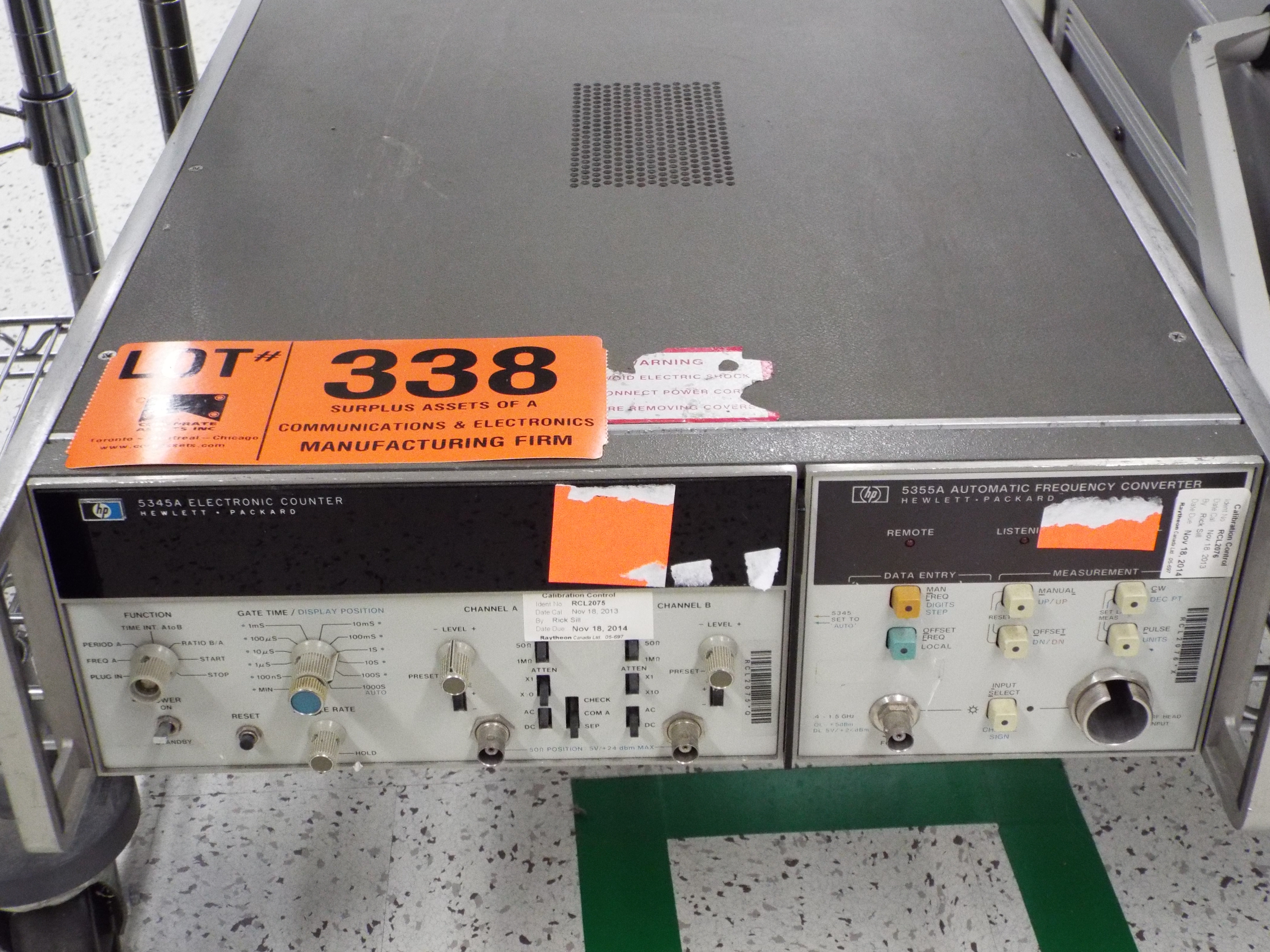 HP 5345A ELECTRONIC COUNTER WITH HP 5355A AUTOMATIC FREQUENCY CONVERTER