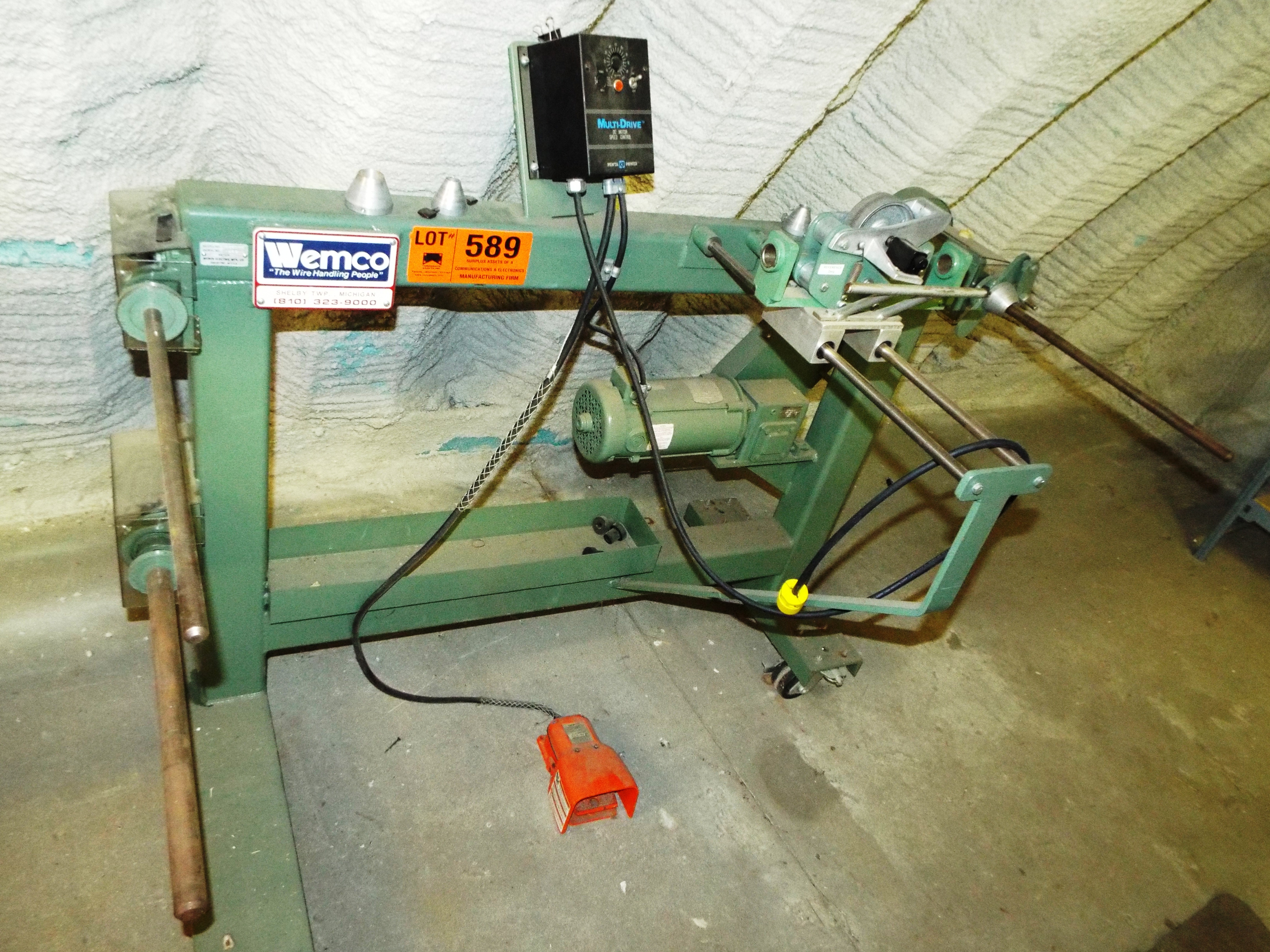 WEMCO ELECTRIC WIRE UNCOILER WITH MULTI SPEED CONTROL S/N: 459