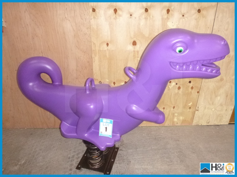 Purple dinosaur playground spring toy good solid plastic and metal ...