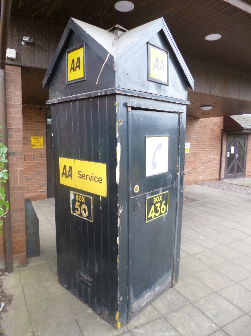 A N ORIGINAL AA PHONE BOX, bearing 'Box 436' plate to door and AA ...