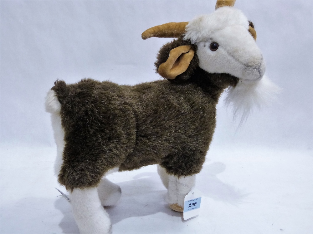 A goat soft toy by Merrythought, Ironbridge, Shropshire. 16'' high
