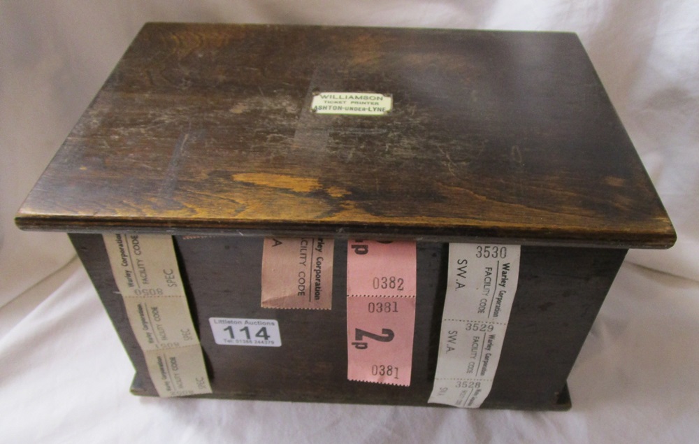 Circa 1930's ticket box with original tickets