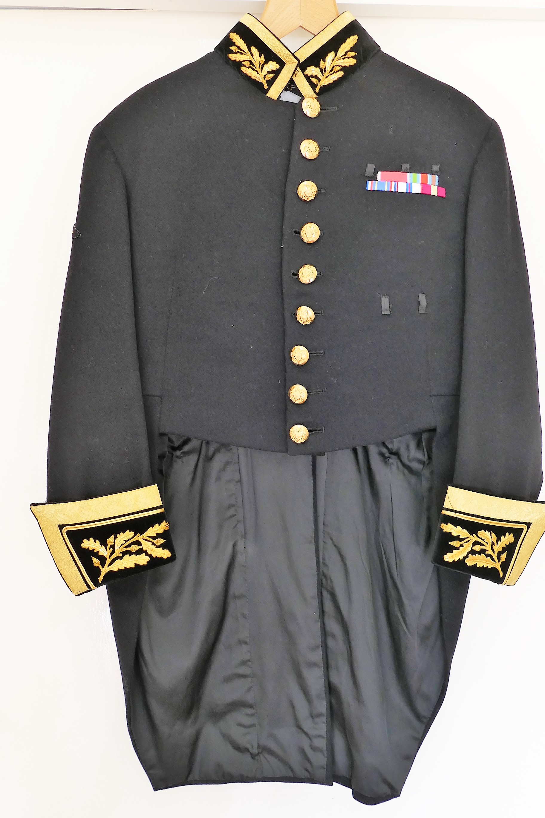 An Elizabeth II Diplomatic Uniform, complete with beaver fur hat, white ...