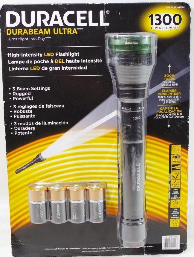 NEW DURACELL High-Intensity 1300 Lumens LED Flashlight