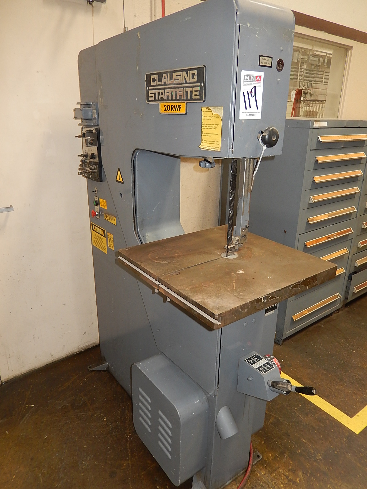 Clausing Startrite Band Saw Model 20 RWF, S/N 150358, with Welder