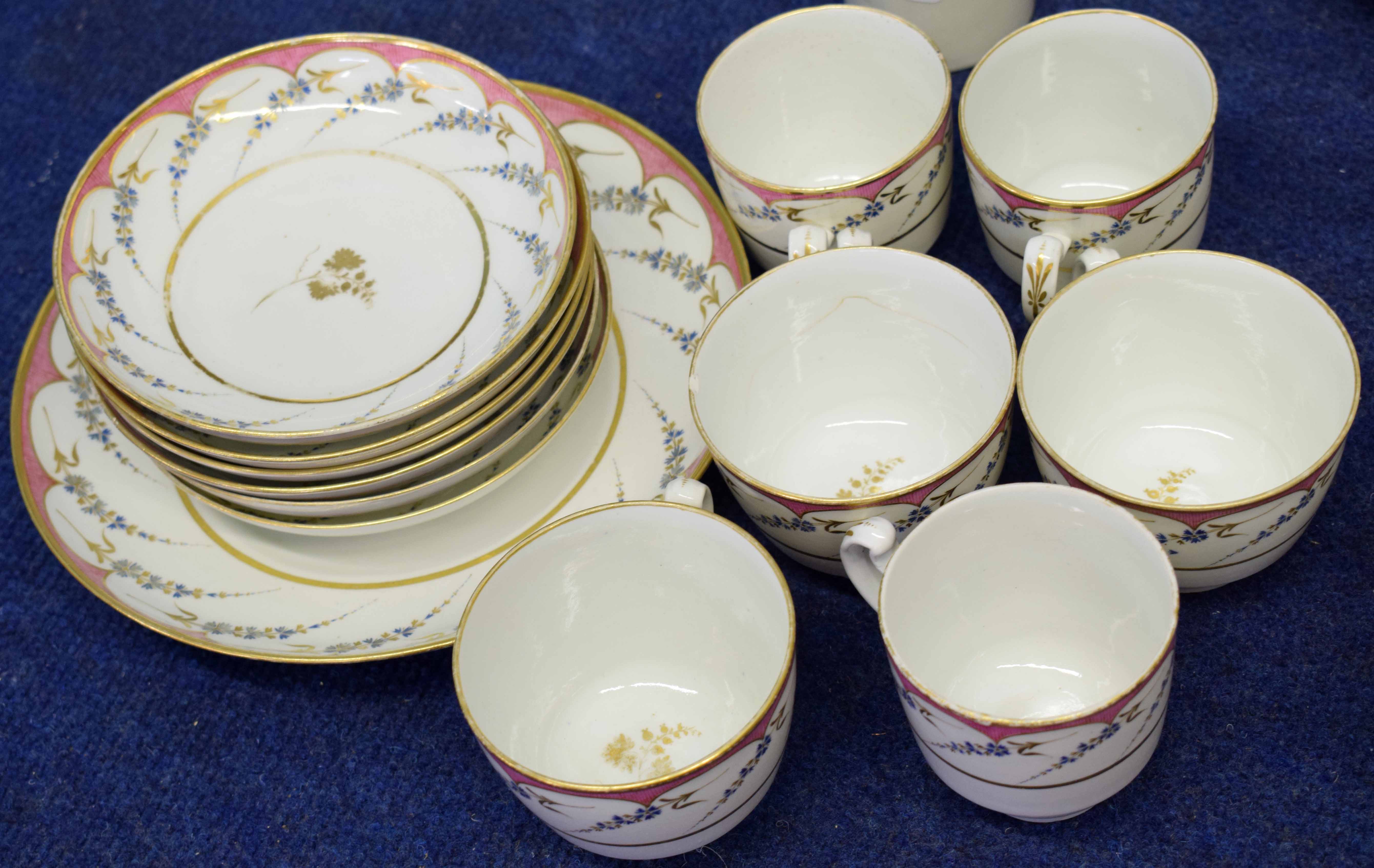 Late 18th/early 19th century part English porcelain tea set comprising ...