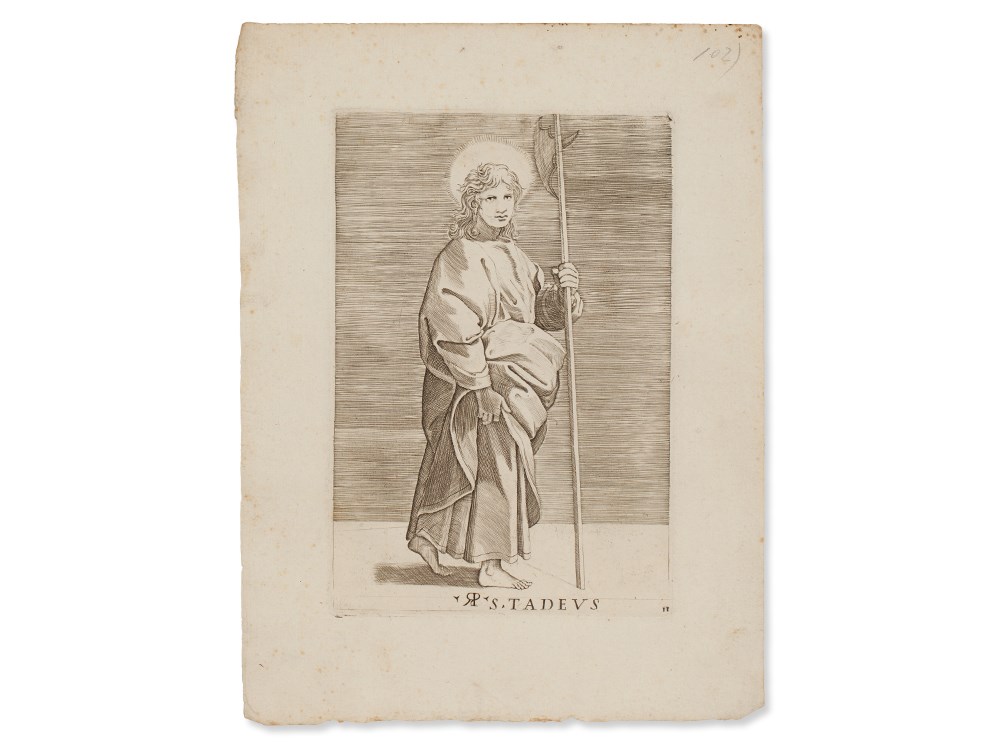 13 Engravings ‘Christ and the 12 Apostles’, ca. 1700 Copper engraving ...