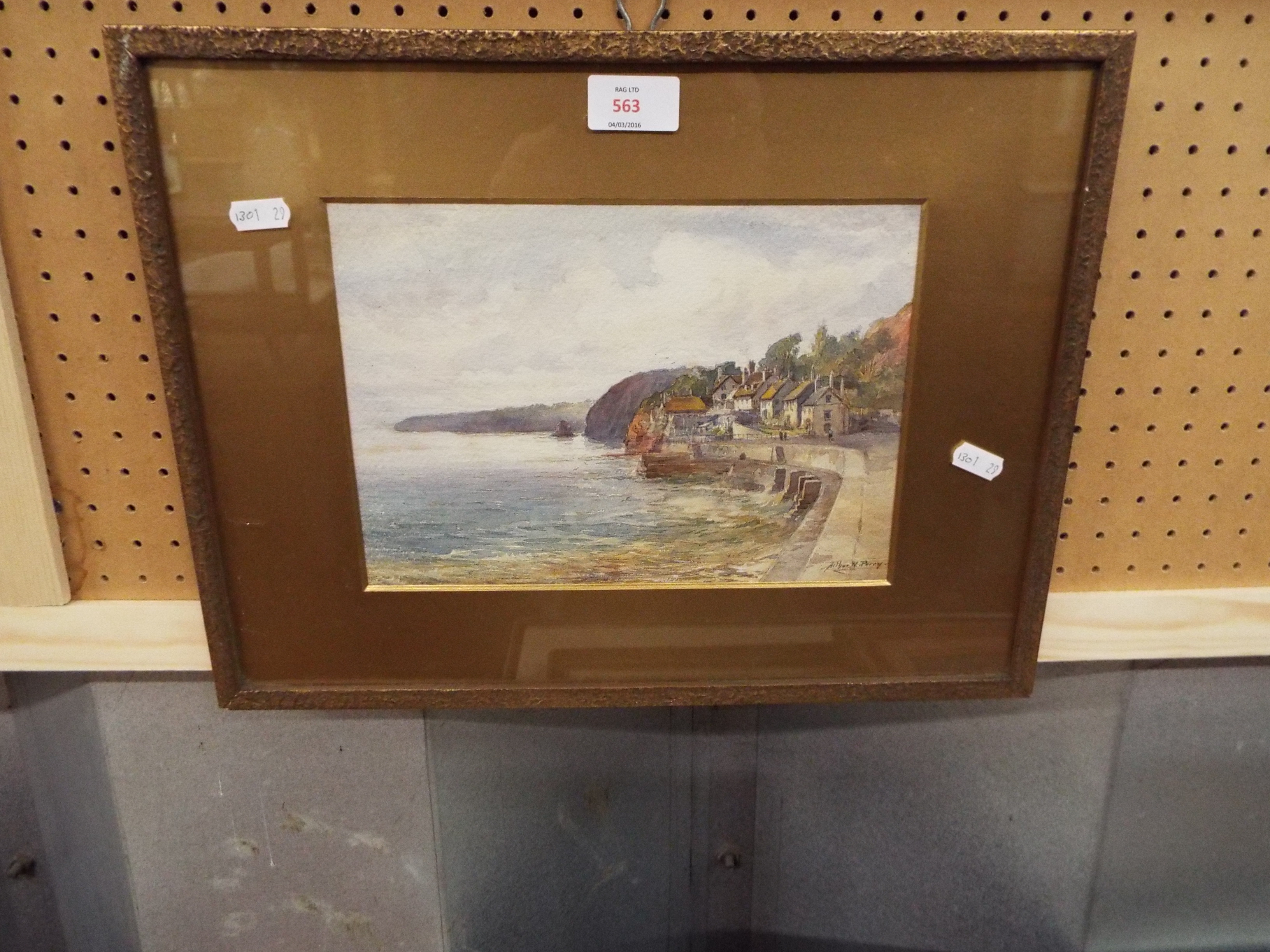 ARTHUR W PERRY watercolour of a coastal scene of Sidmouth, Devon ...