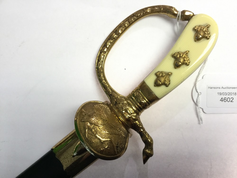 German Hunting Cutlass. Clamshell guard with wildfoul decoration. 255mm ...