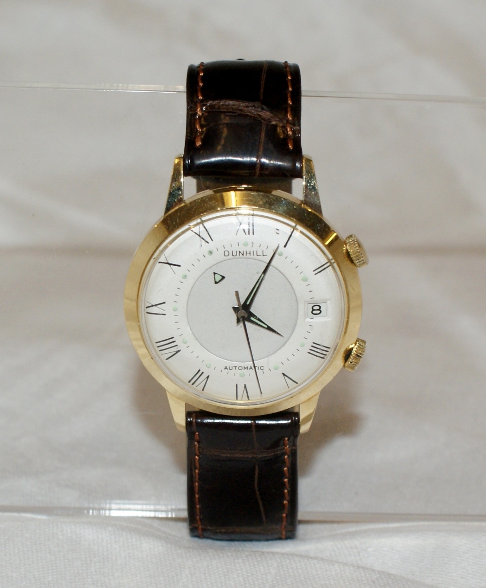 18ct Gold Vintage Dunhill Automatic Memovox Alarm wristwatch by Jaeger ...