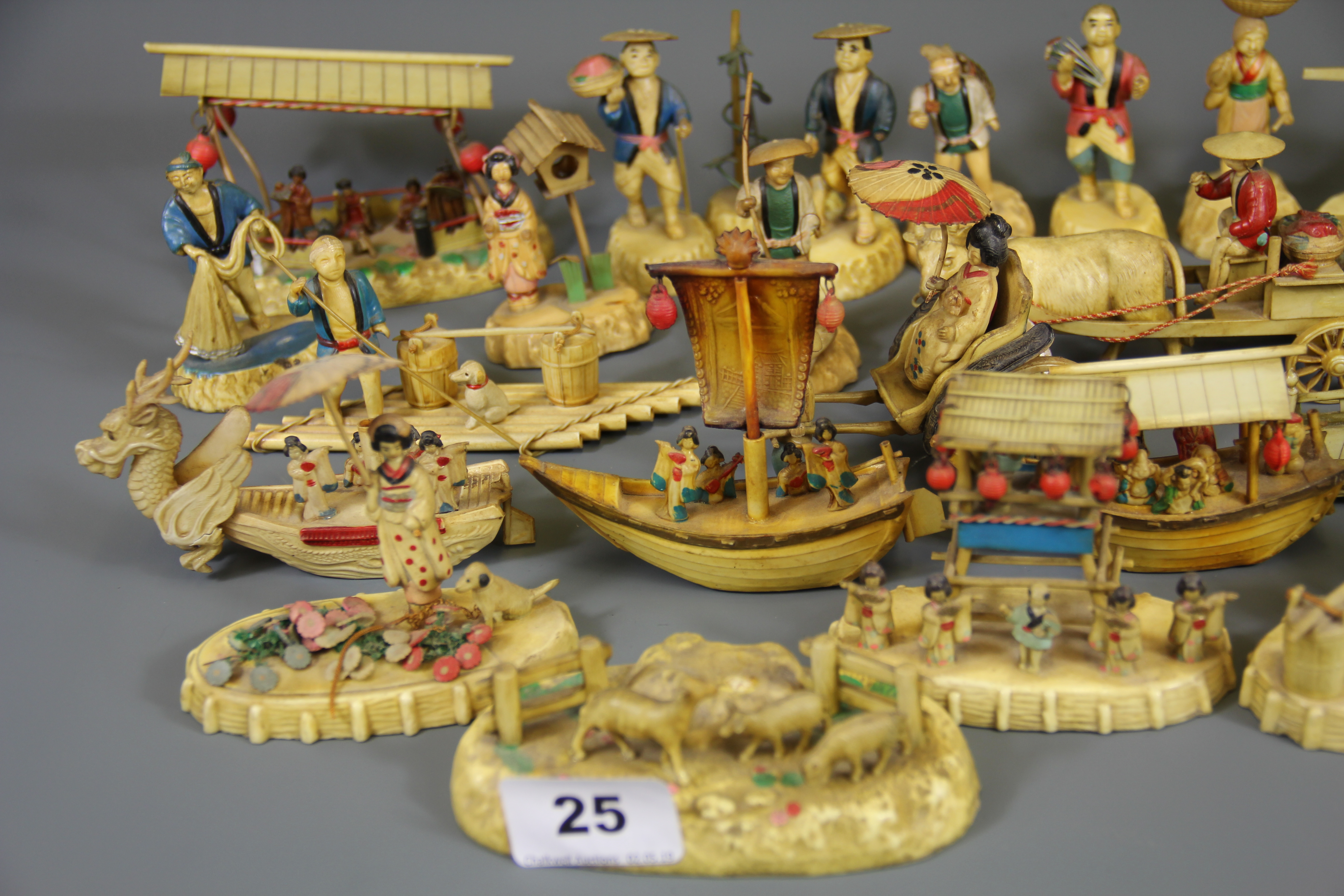 A collection of 1920's Japanese celluloid figures.