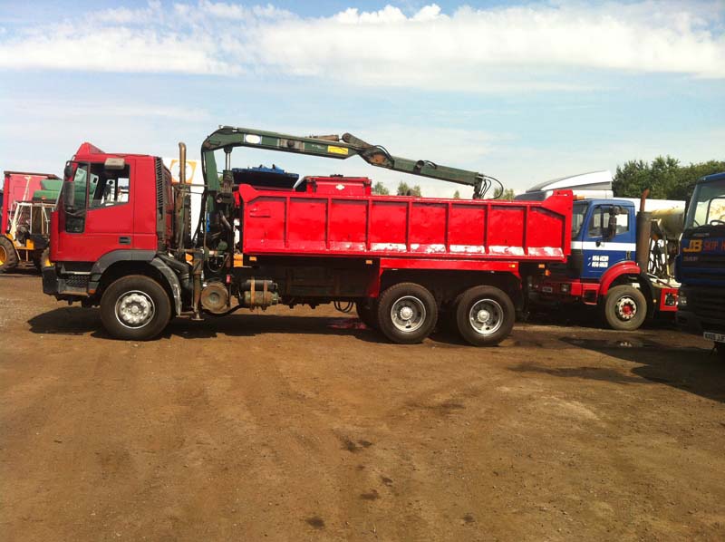 SEDDON ATKINSON STRATO 305 6X4 STEEL BODY TIPPER WITH HMF CRANE AND ...