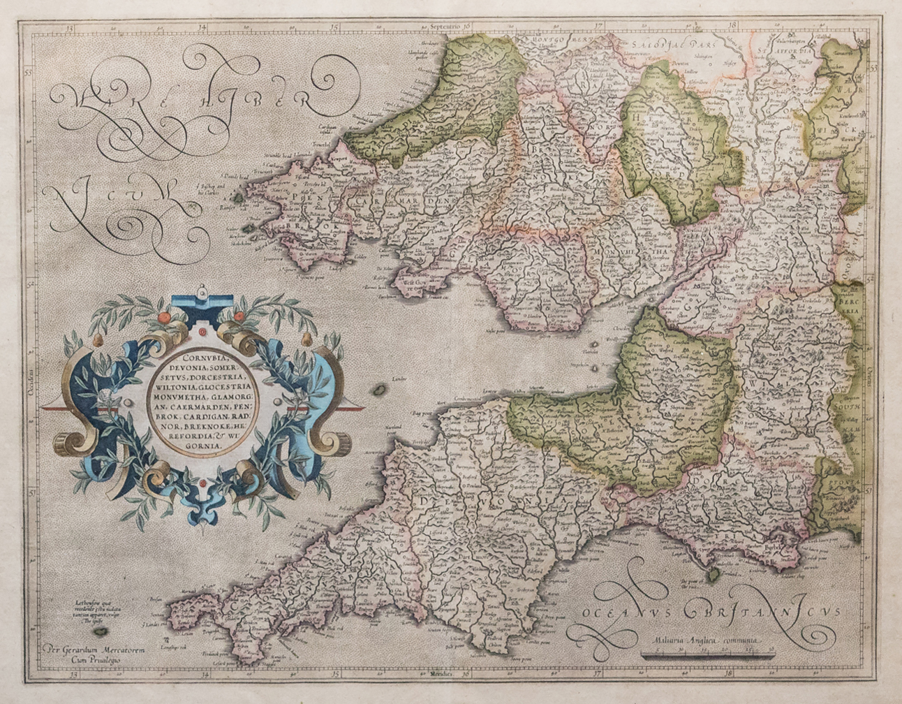 An early 17th-century map of South Wales and South West England, 1606 ...