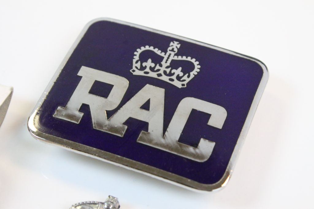 Two vintage RAC car badges