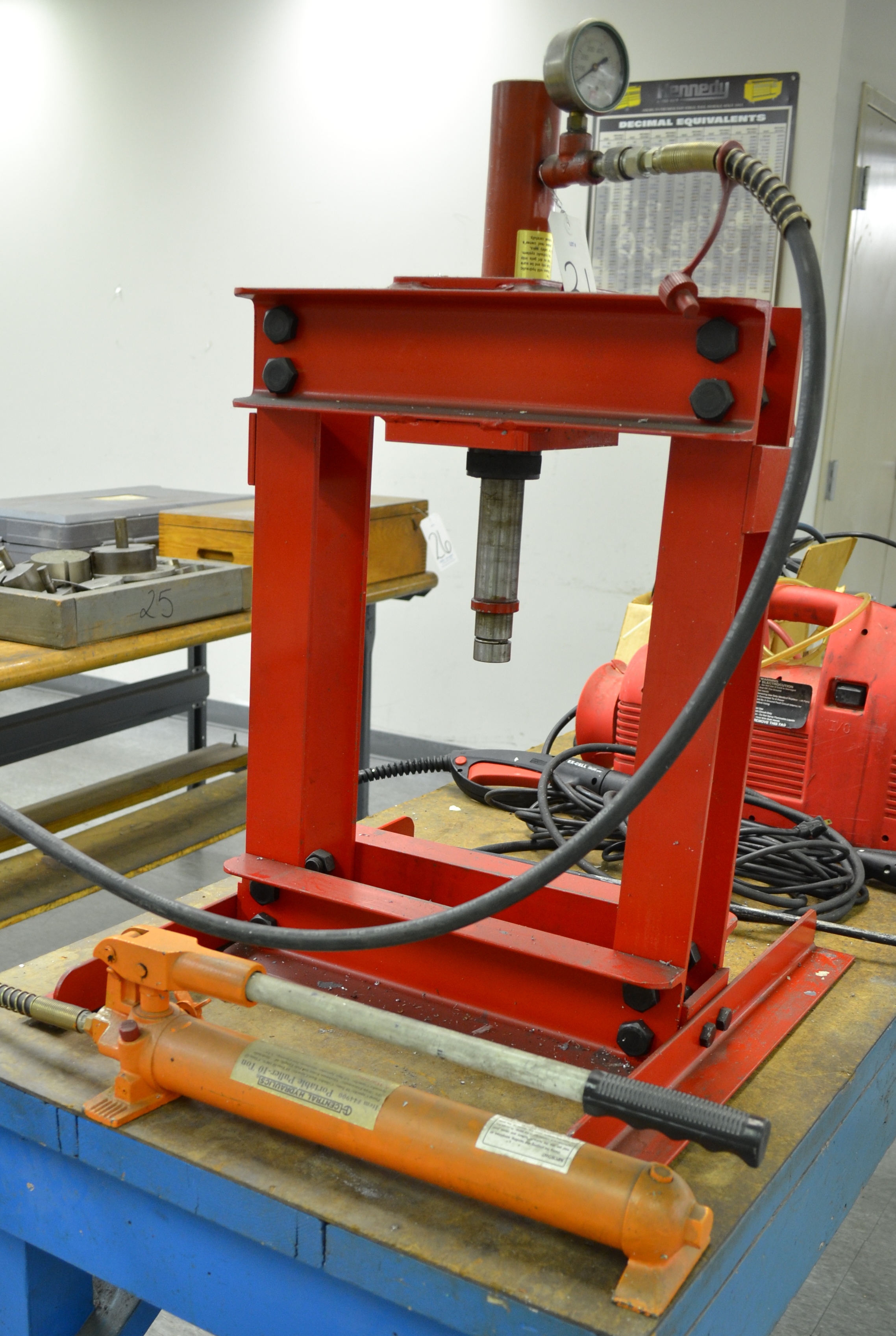10-Ton H-Frame Press With Central Hydraulics Model 44900 Portable Puller