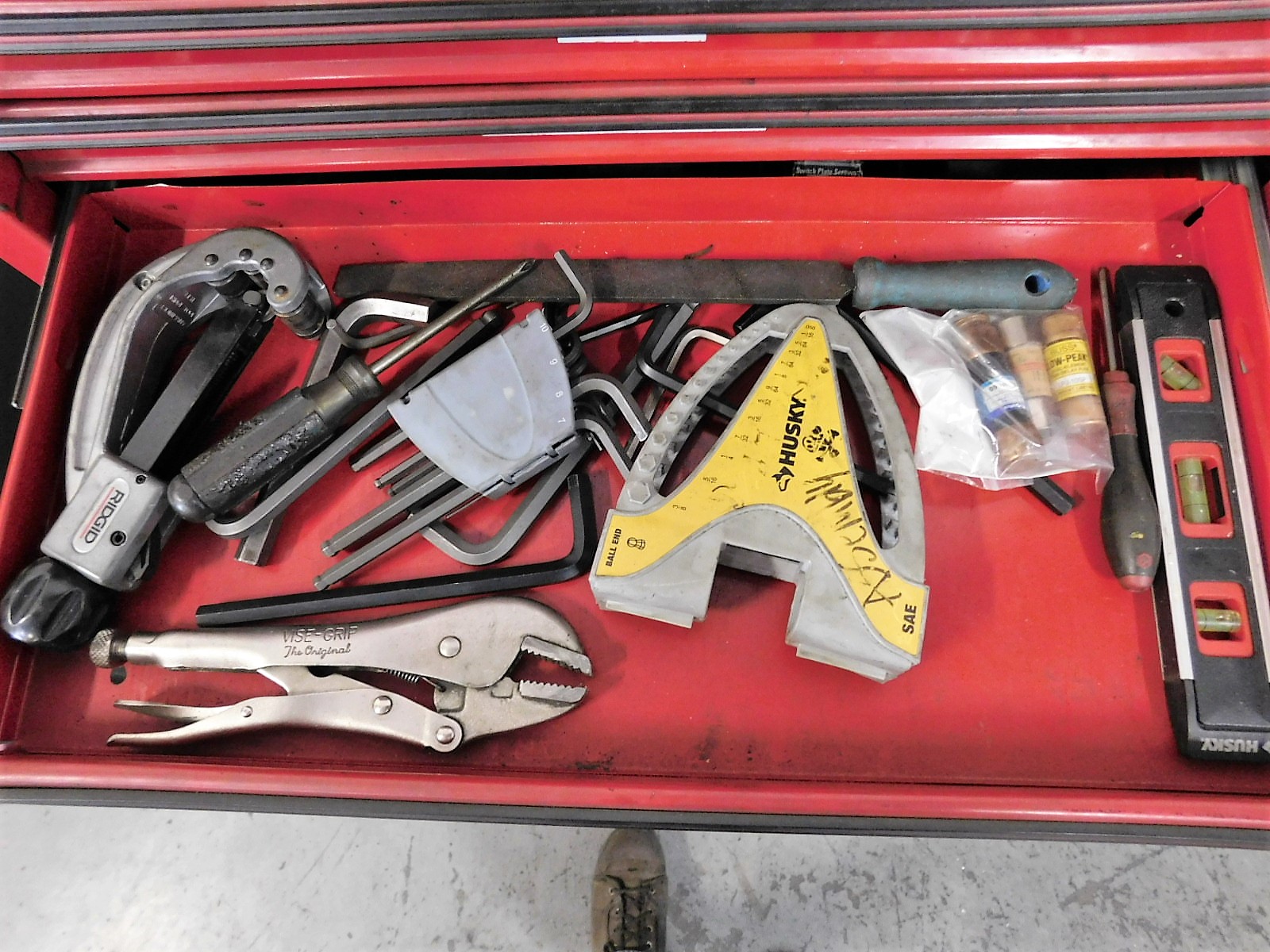 5-DRAWER TASK FORCE ROLLING TOOL BOX, W/ 7-DRAWER TOPPER, FULL OF TOOLS ...