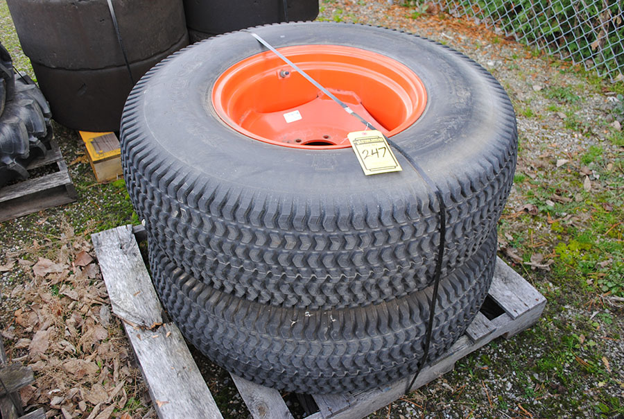 (2) BRIDGESTONE TIRES WITH RIMS, SIZE 355/80D20