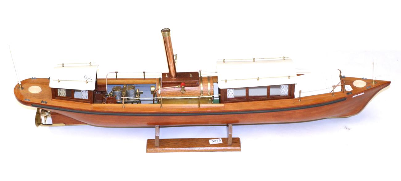 Miranda Live Steam Launch wood hull and decking with brass lagged ...