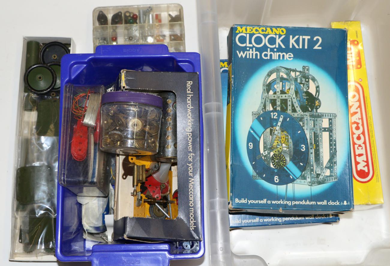 Meccano Clock Kit No.2 Clock Kit No.1 (contents unchecked, boxed ...