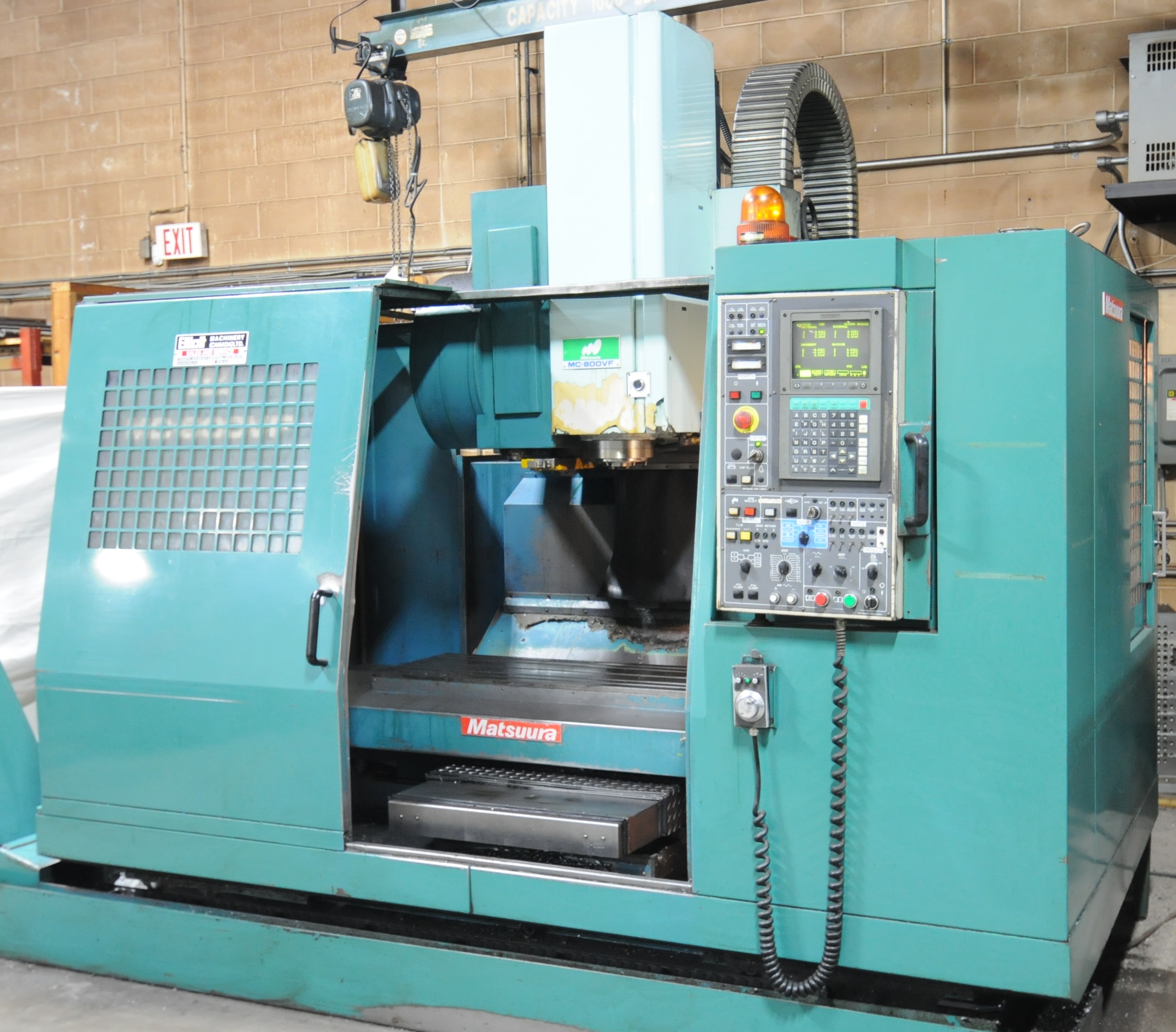 MATSUURA MC-800 VF CNC VERTICAL MACHINING CENTER WITH YASNAC SYSTEM I80 ...