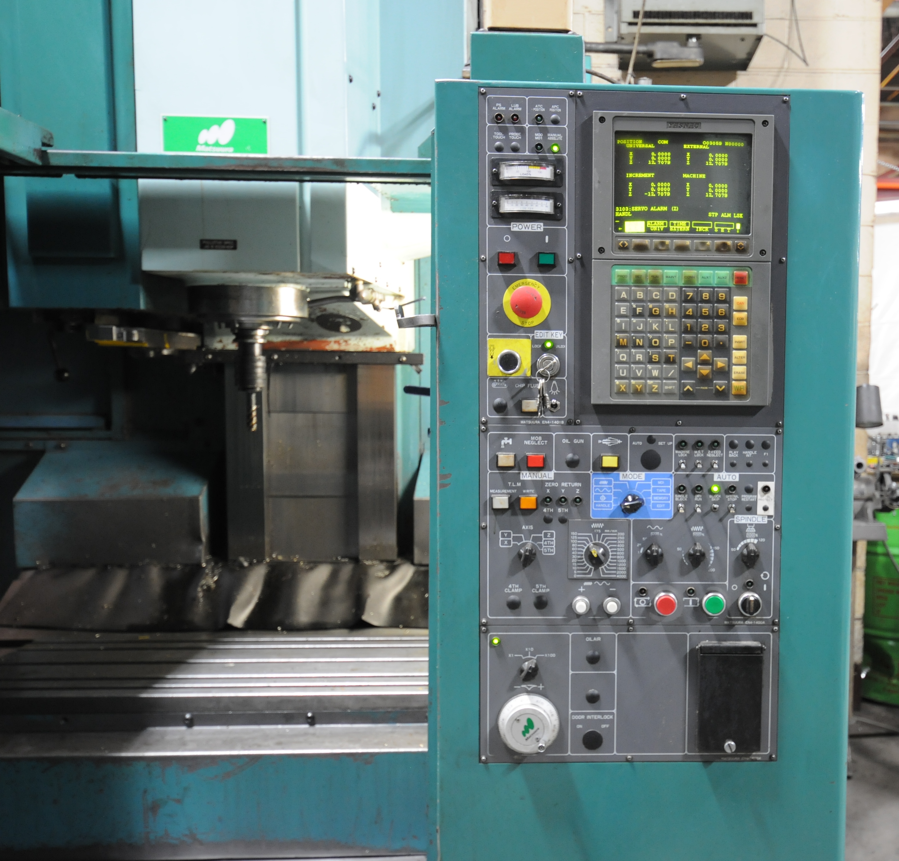 MATSUURA MC-600 VF CNC VERTICAL MACHINING CENTER WITH YASNAC SYSTEM I80 CNC CONTROL, 34.5" X 15.7