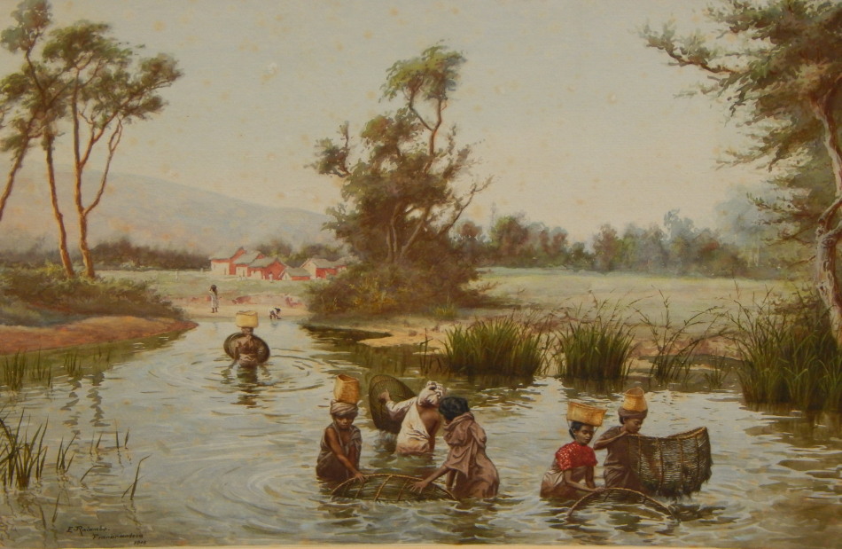 Emile Ralambo (1879-1963). Fianarantsoa, watercolour, signed, titled ...