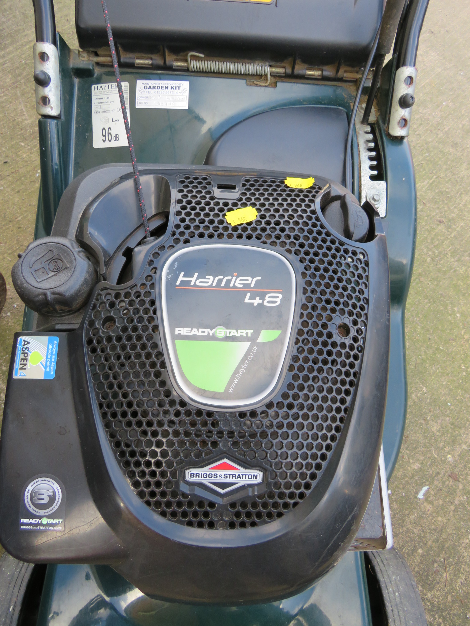 HAYTER HARRIER 48 LAWNMOWER WITH BRIGGS AND STRATTON READY START PETROL ...