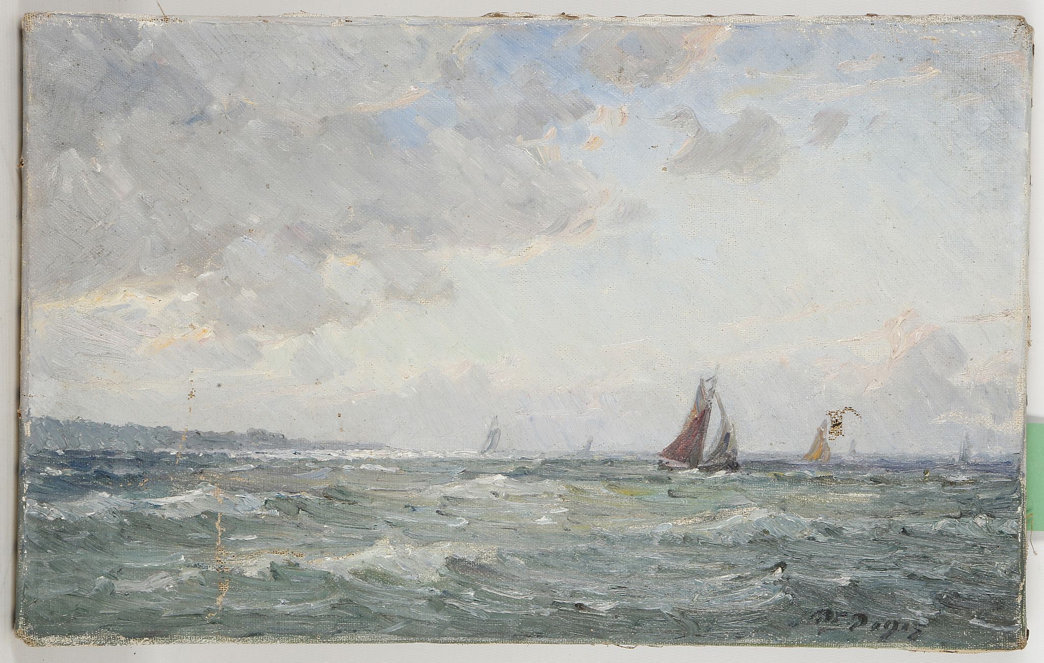 Julius Paulsen 1860-1940, Danish. 'Off the Coast at Skagen'. Oil on ...