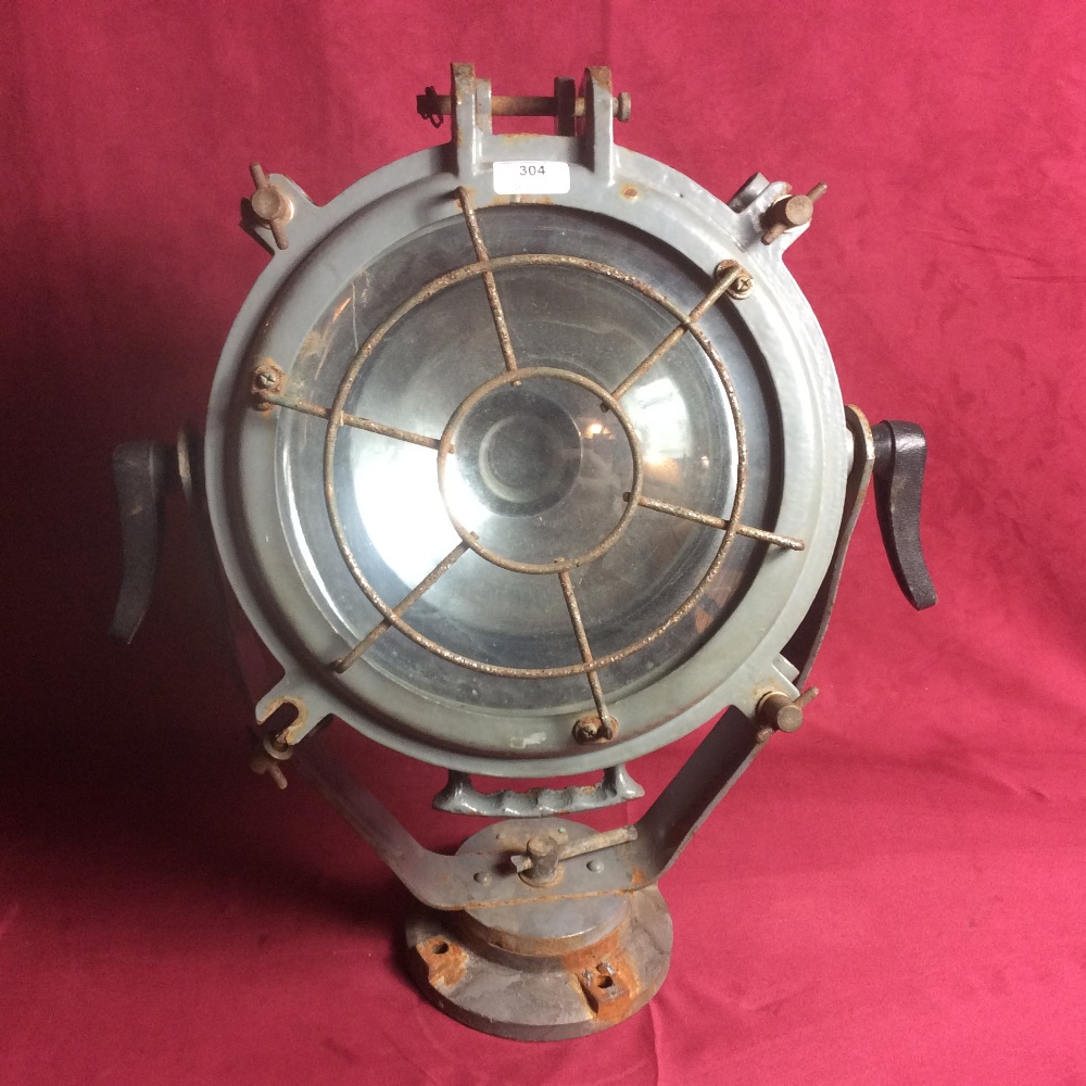 A large Naval ship's search light, 34cm diameter